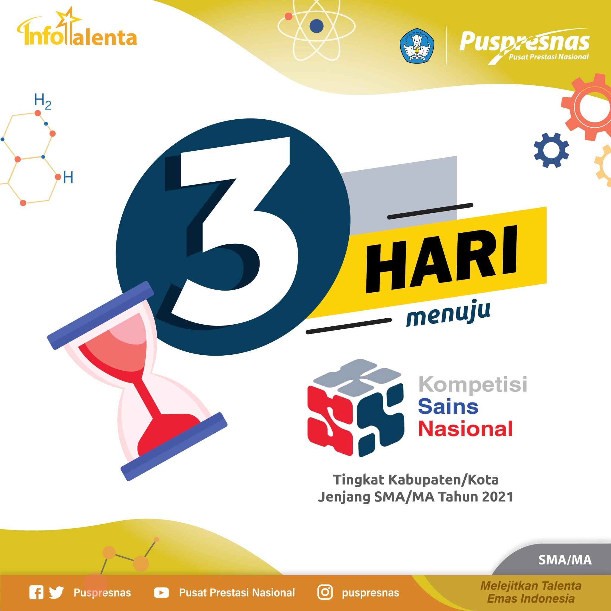 Pusat Prestasi Nasional on Twitter: "Tiga hari menuju pelaksanaan KSN-K SMA/MA Tahun 2021! Udah ...