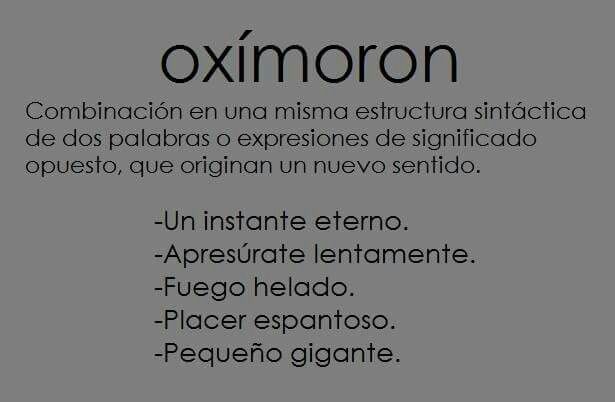 Ejemplos De Oxímoron Para Niños