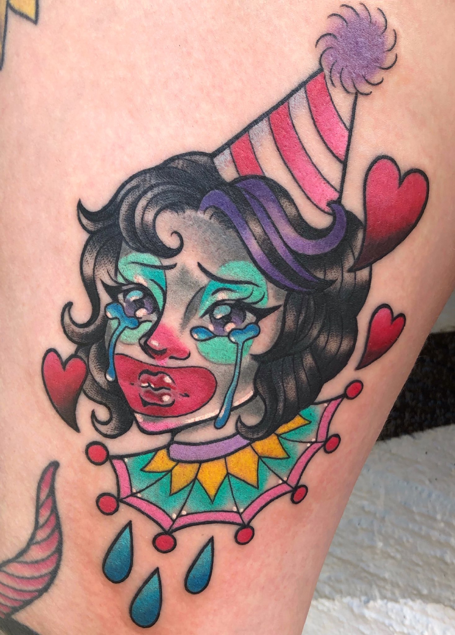 Sad Clown Girl Tattoos