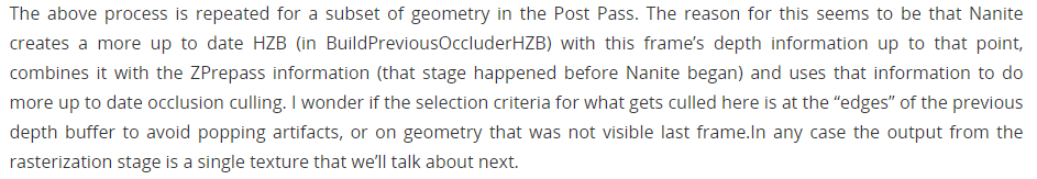 Sebastian Aaltonen on Twitter: "Nanite is yet another GPU-driven renderer using the two-pass ...
