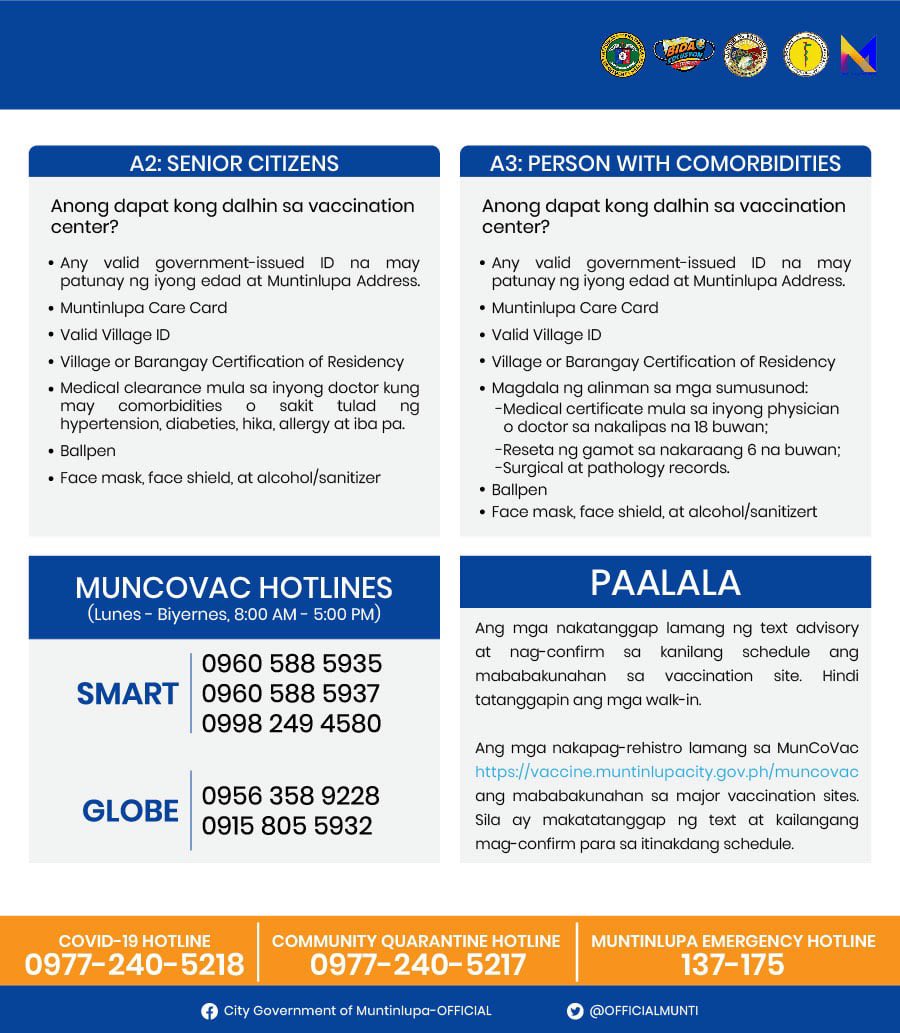 Official Muntinlupa On Twitter Vaccination Sa Munti Tingnan Ang