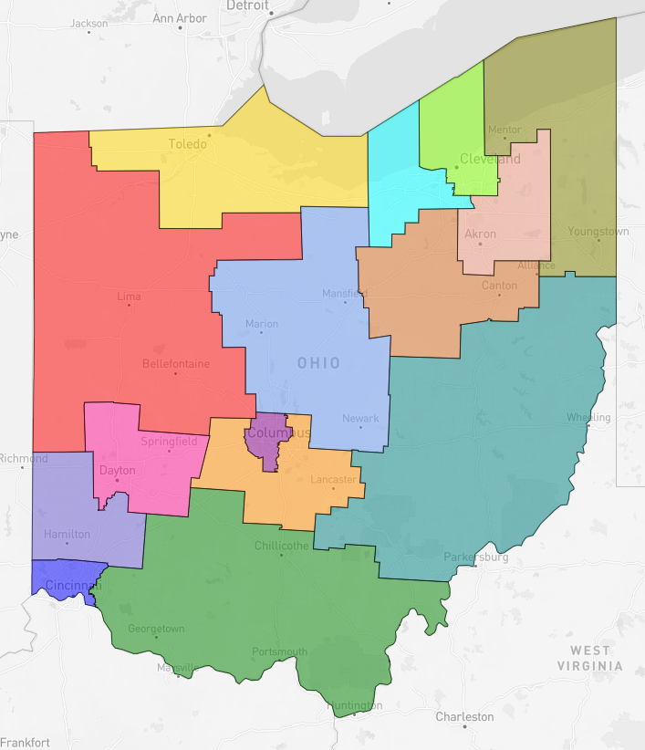 I got bored so I fixed the gerrymandered maps of Ohio. The final map is ...