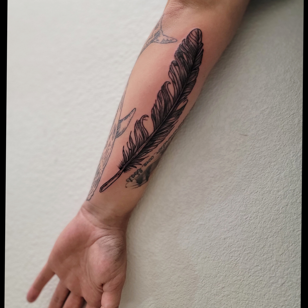 Eagle Feather Arm Tattoo