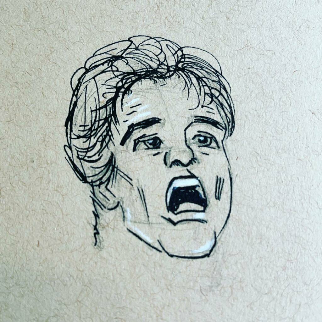 Terrified Face Drawing