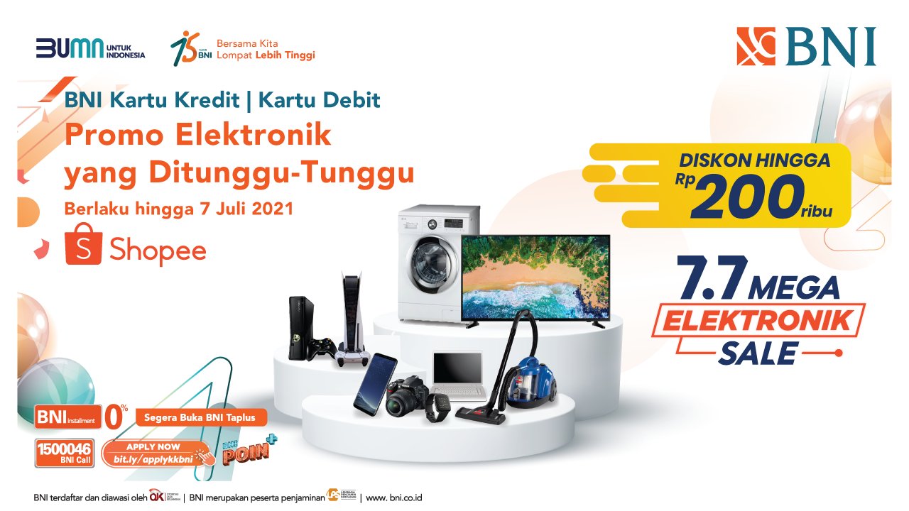 PT Bank Negara Indonesia (Persero) Tbk. on Twitter: "Promo Shopee 7.7 Mega Elektronik Sale sudah ...