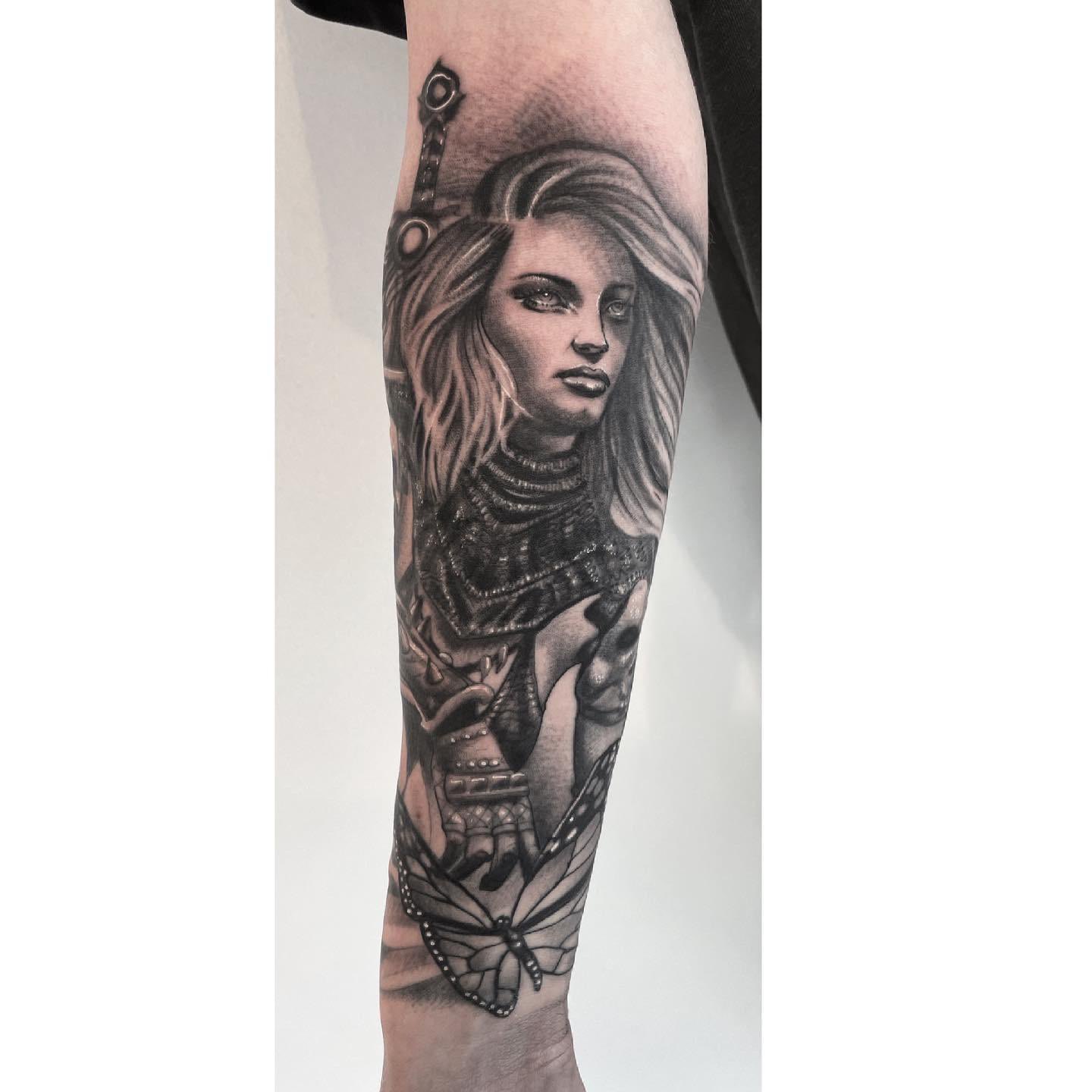 Barbarian Woman Tattoo