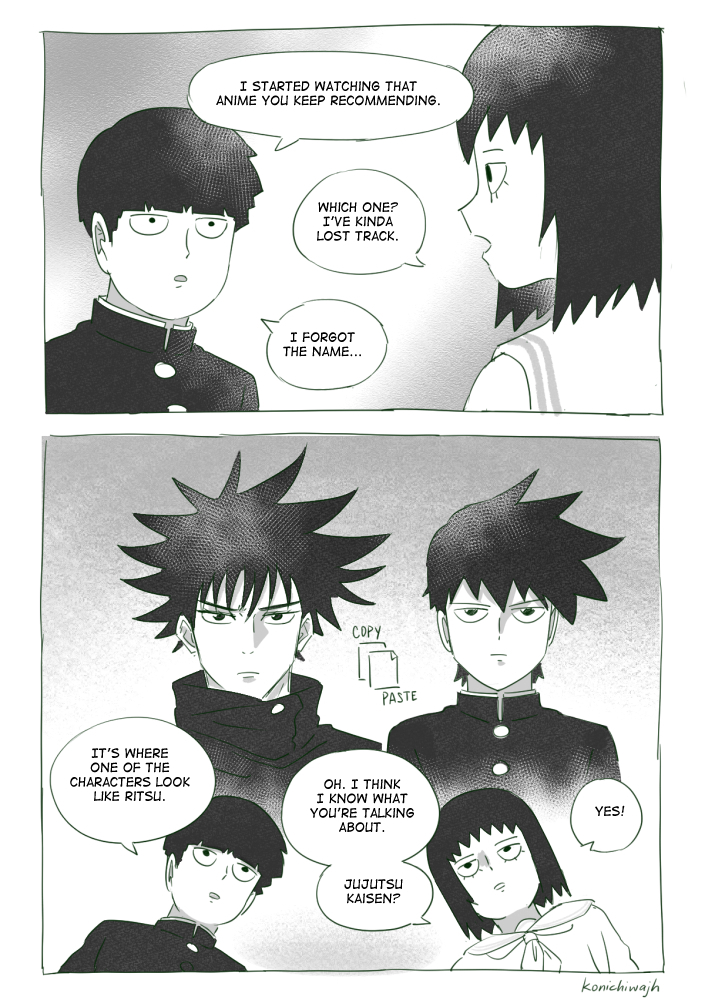 「megumi ritsu, potato potato #mp100 #mob」|JHail shop/comms openの漫画