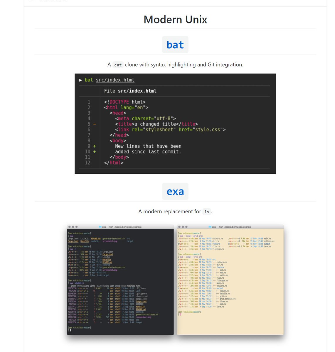 Rob Bazinet on Twitter: "A great list of modern versions of some old Unix commands. Really nice ...
