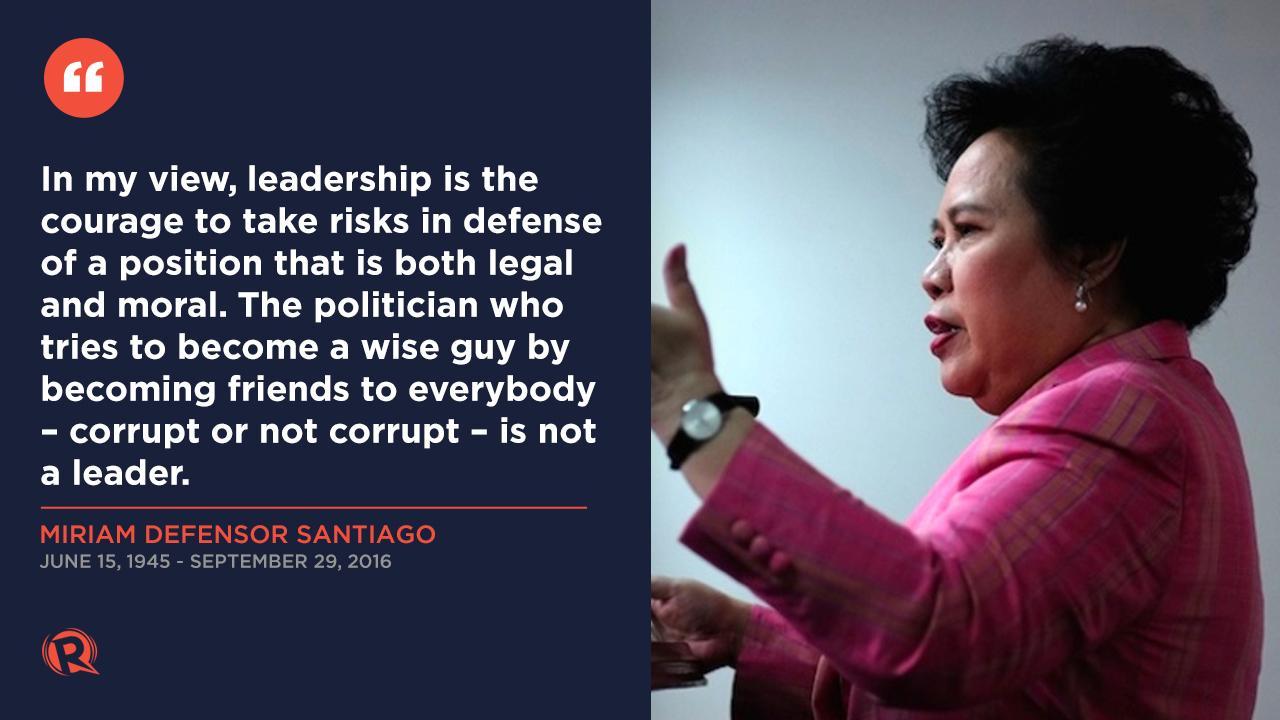 Miriam Defensor Santiago Quote Rappler Which Of Sen. Miriam Defensor