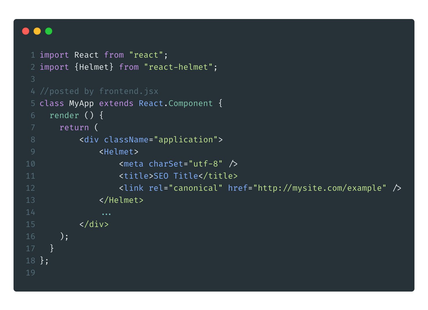 Frontendjsx On Twitter React Js Tip React Helmet An Npm Plugin That Helps To Add Meta Tags