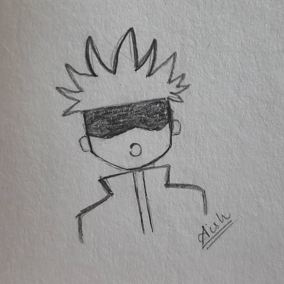 Gojo Chibi Drawing : I Fell In Love With This Show Decided To Draw The ...