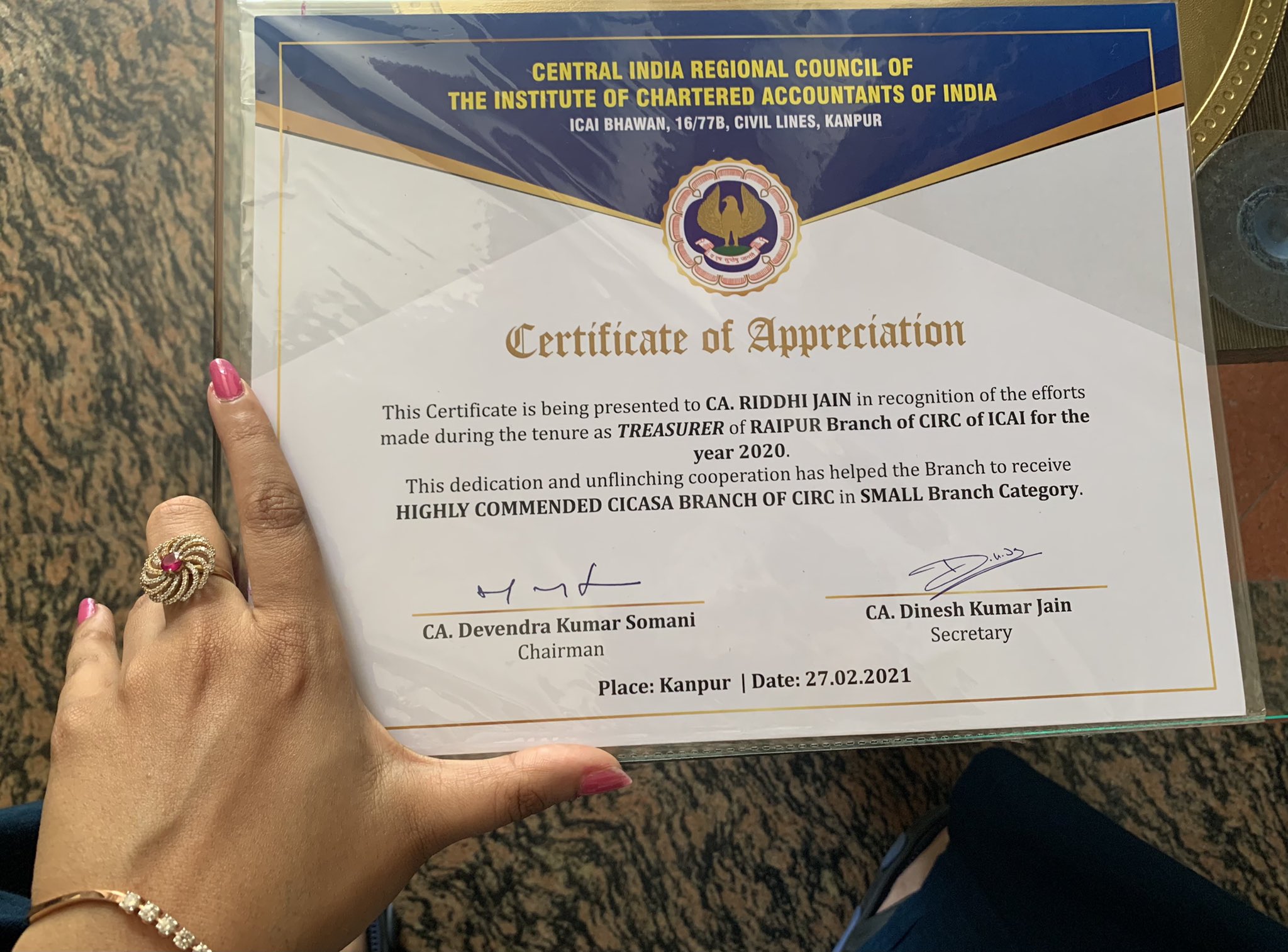 Chartered Accountant Certificate