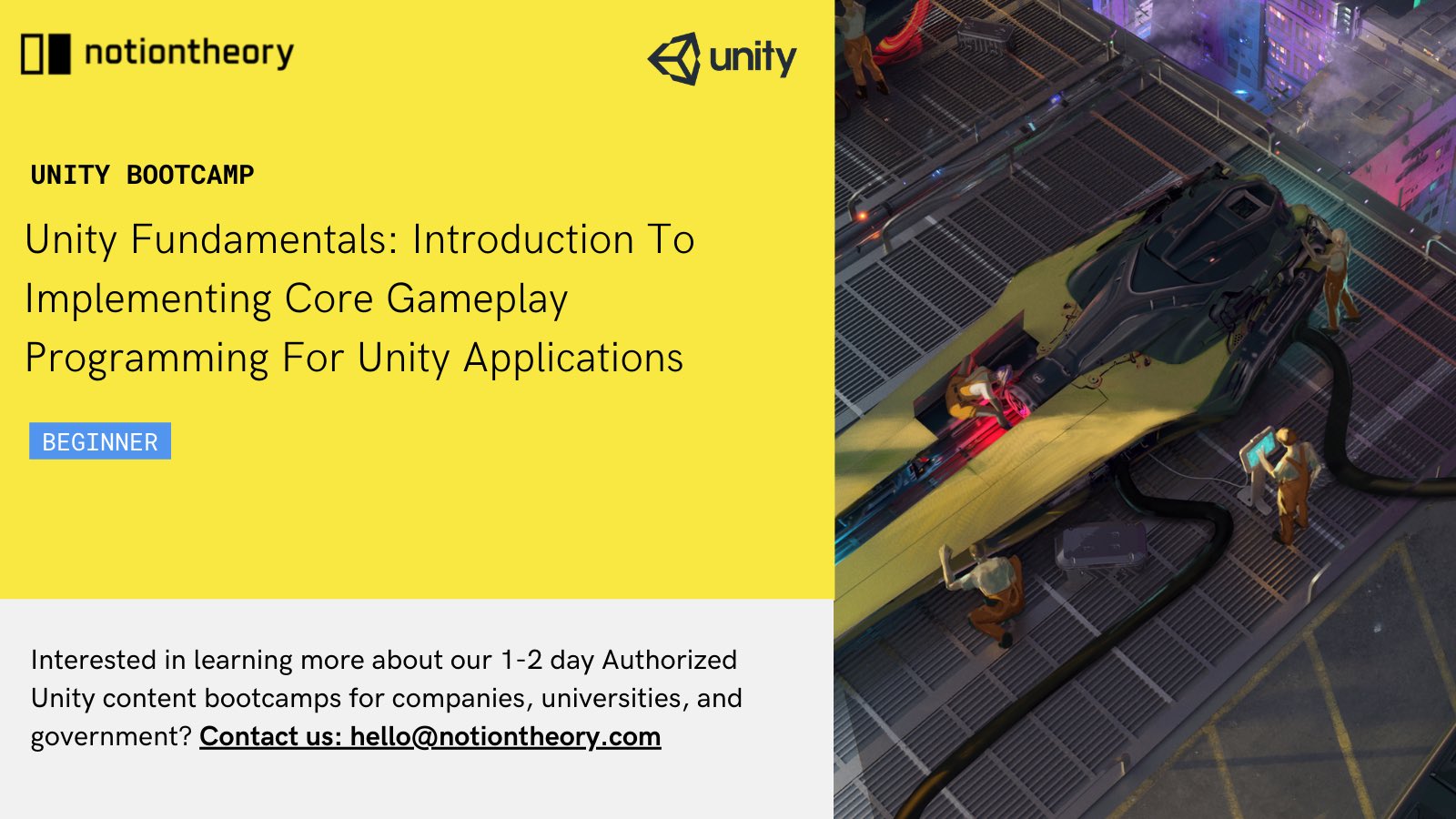 Notiontheory on Twitter: "Participants will work in Unity to gain knowledge on script ...