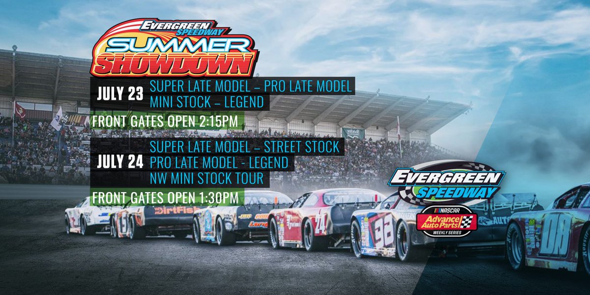 [Evergreen Speedway] Summer Showdown weekend in Monroe, WA end of July ...