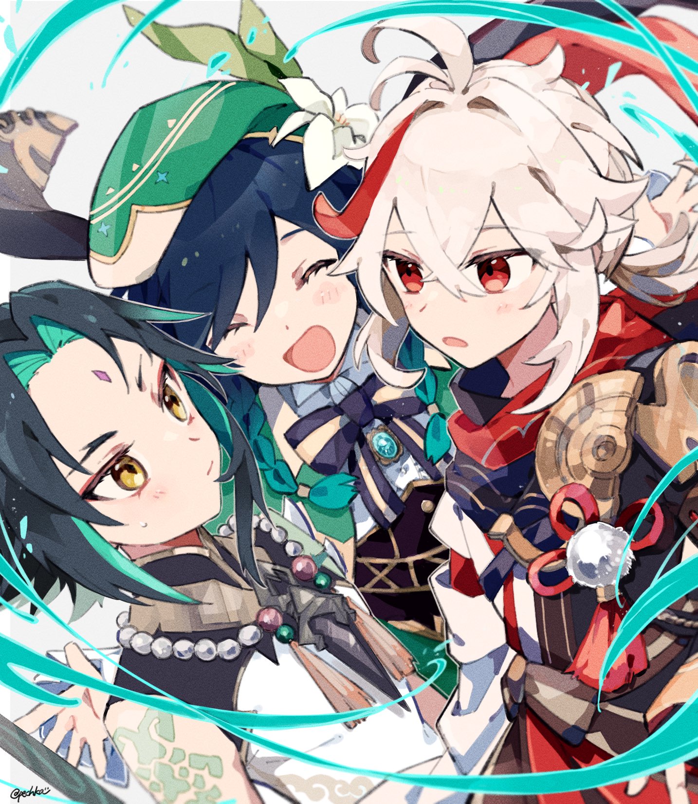 pechka on Twitter: "「は〜い、二人共仲良くだよ！」な風組🍃 #原神 #GenshinImpact…