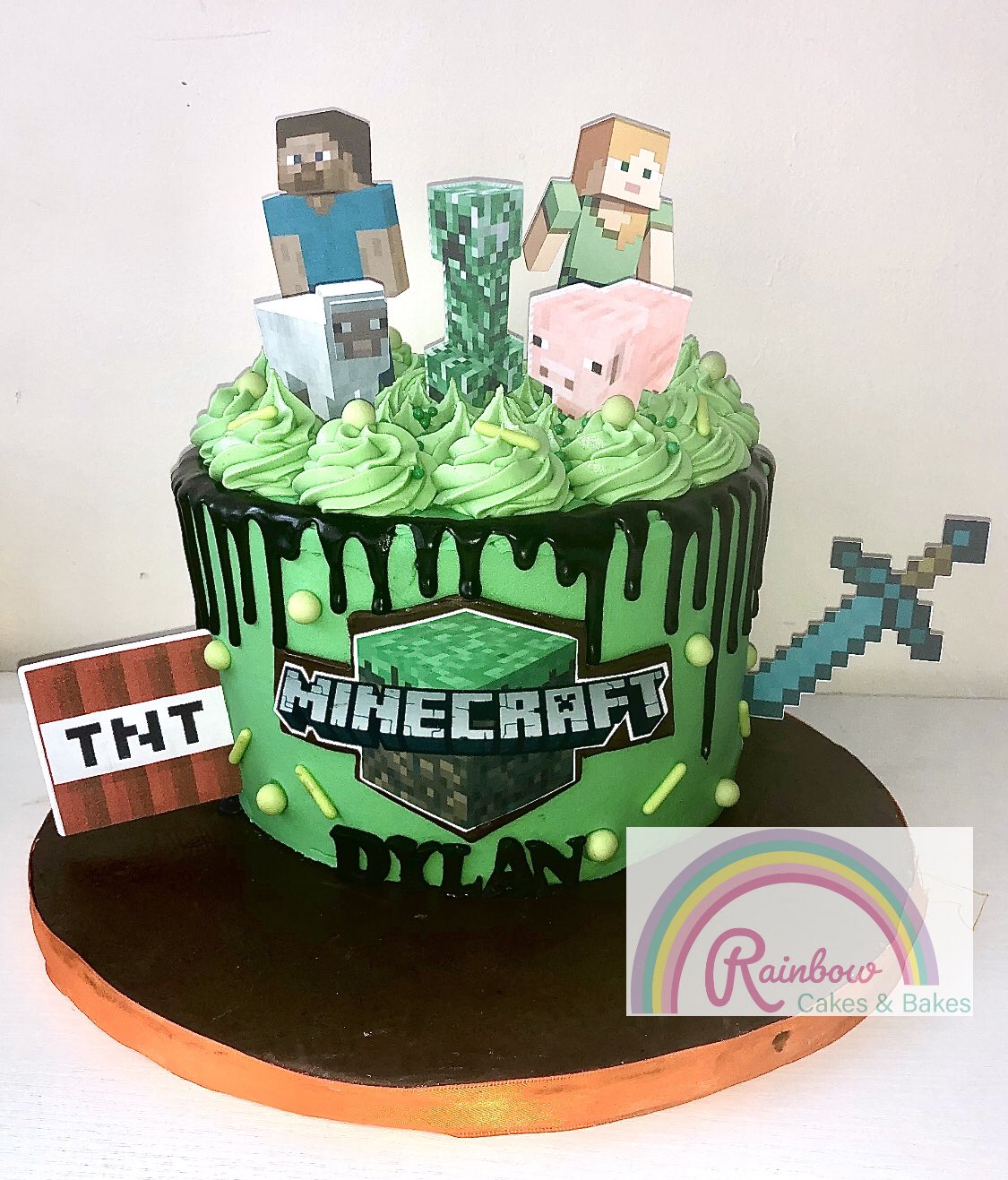 Minecraft Cookie Cake Design