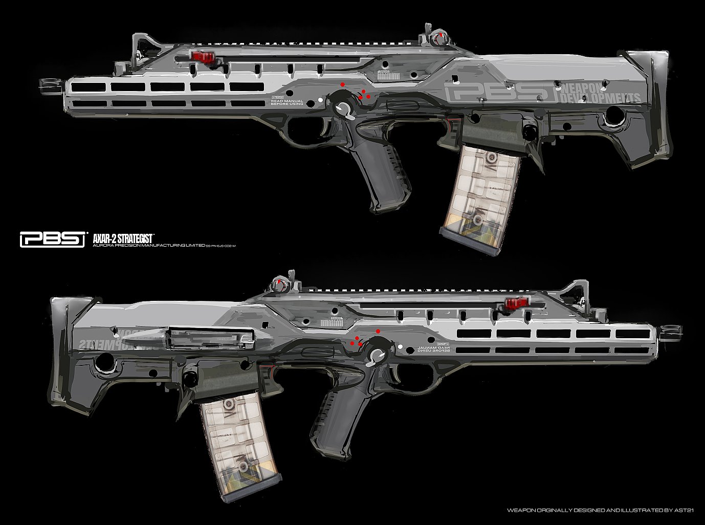 Futuristic Bullpup Assault Rifles