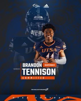 2022 3* QB Brandon Tennison commits to UTSA : r/CFB