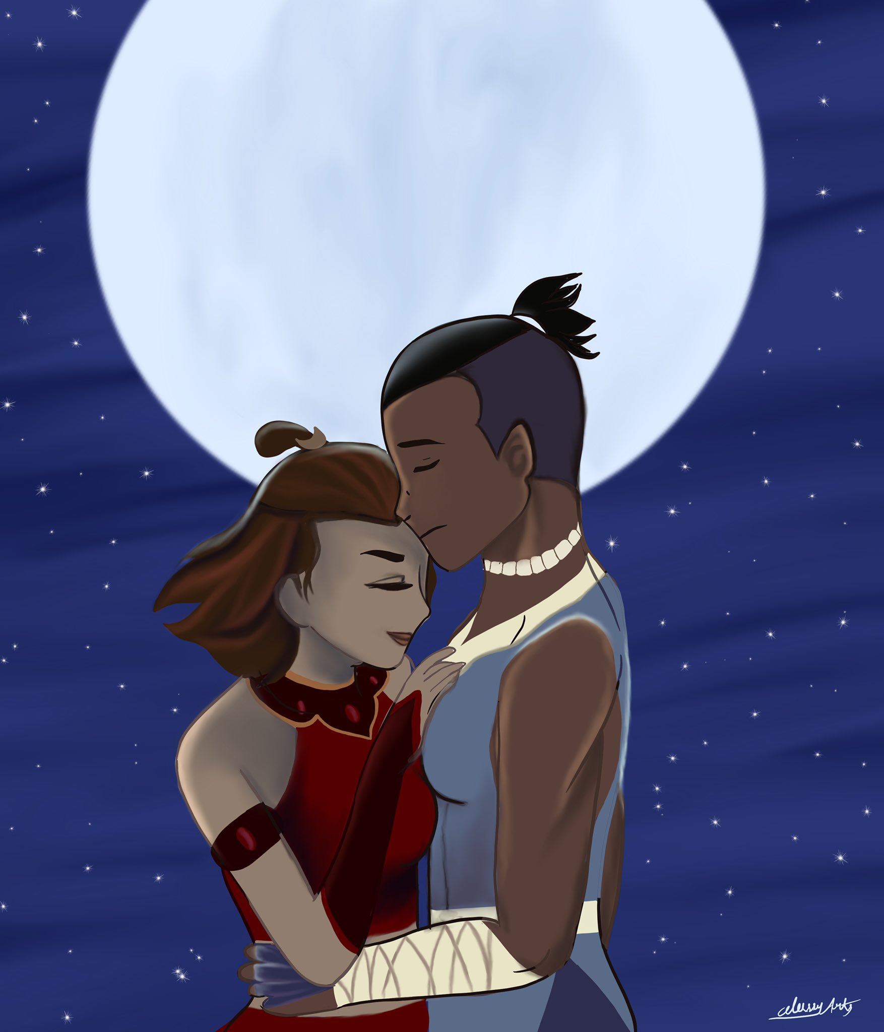 Avatar The Last Airbender Sokka And Suki Kiss