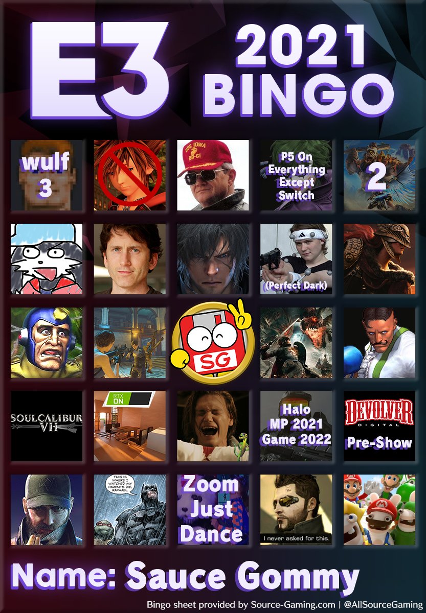 Source Gaming on Twitter: "Here are our official E3 Bingo cards! One for general E3 and one ...