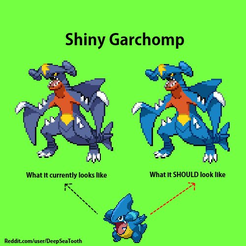 Shiny Garchomp Difference
