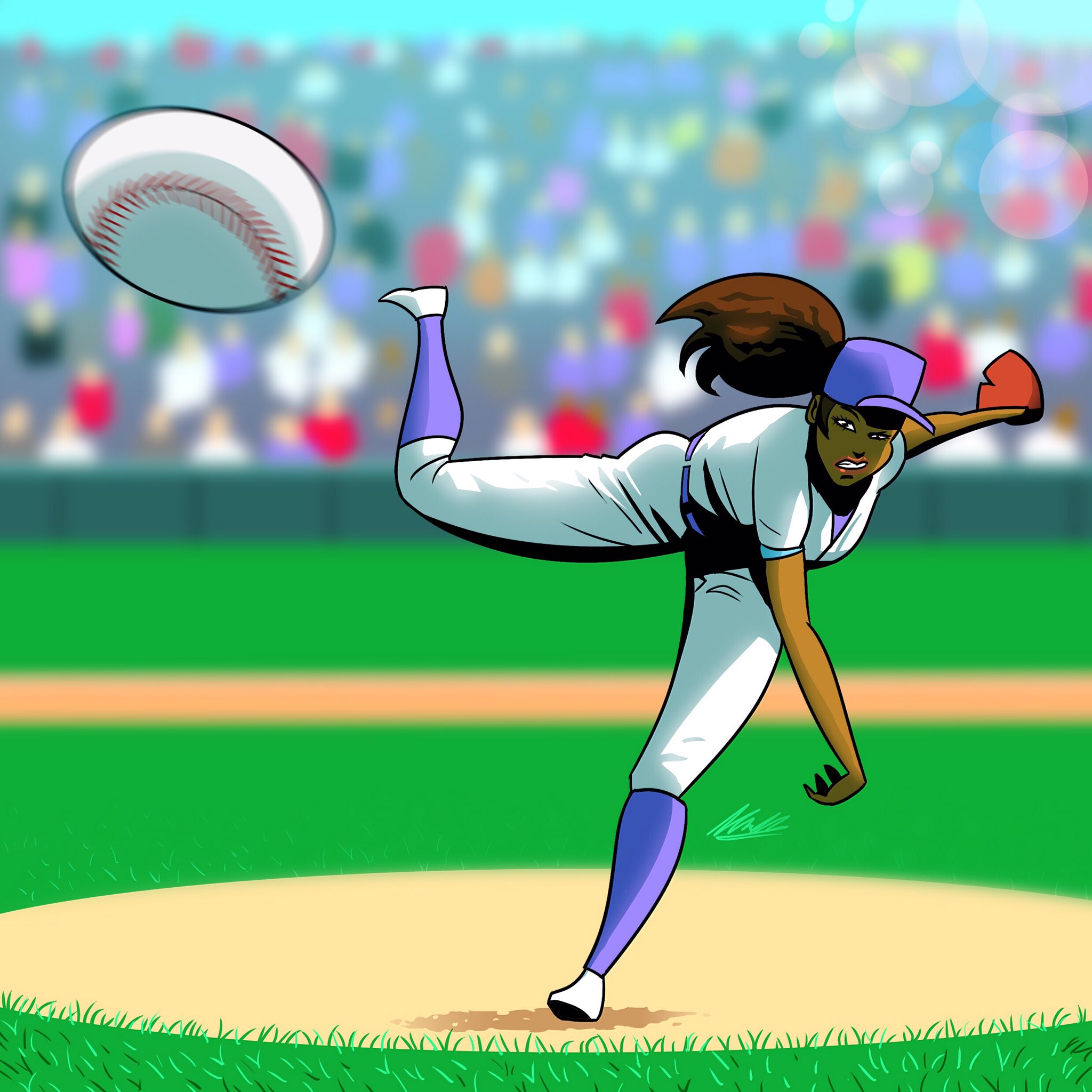Softball Pitcher Cartoon