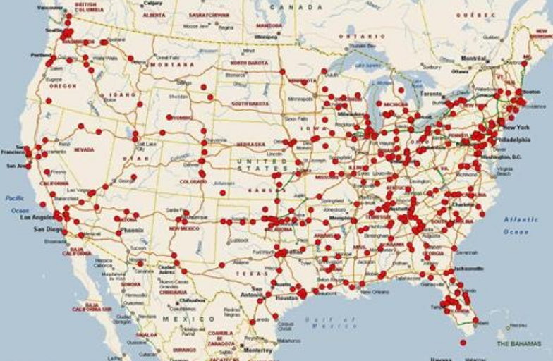 Smiley Face Murders Map