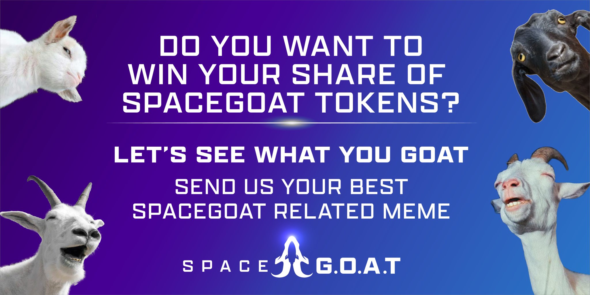 SpaceGoat on Twitter: "🐐 Win your share of #SGT Tokens 🐐 To enter: 1. Make a #SpaceGoat related ...