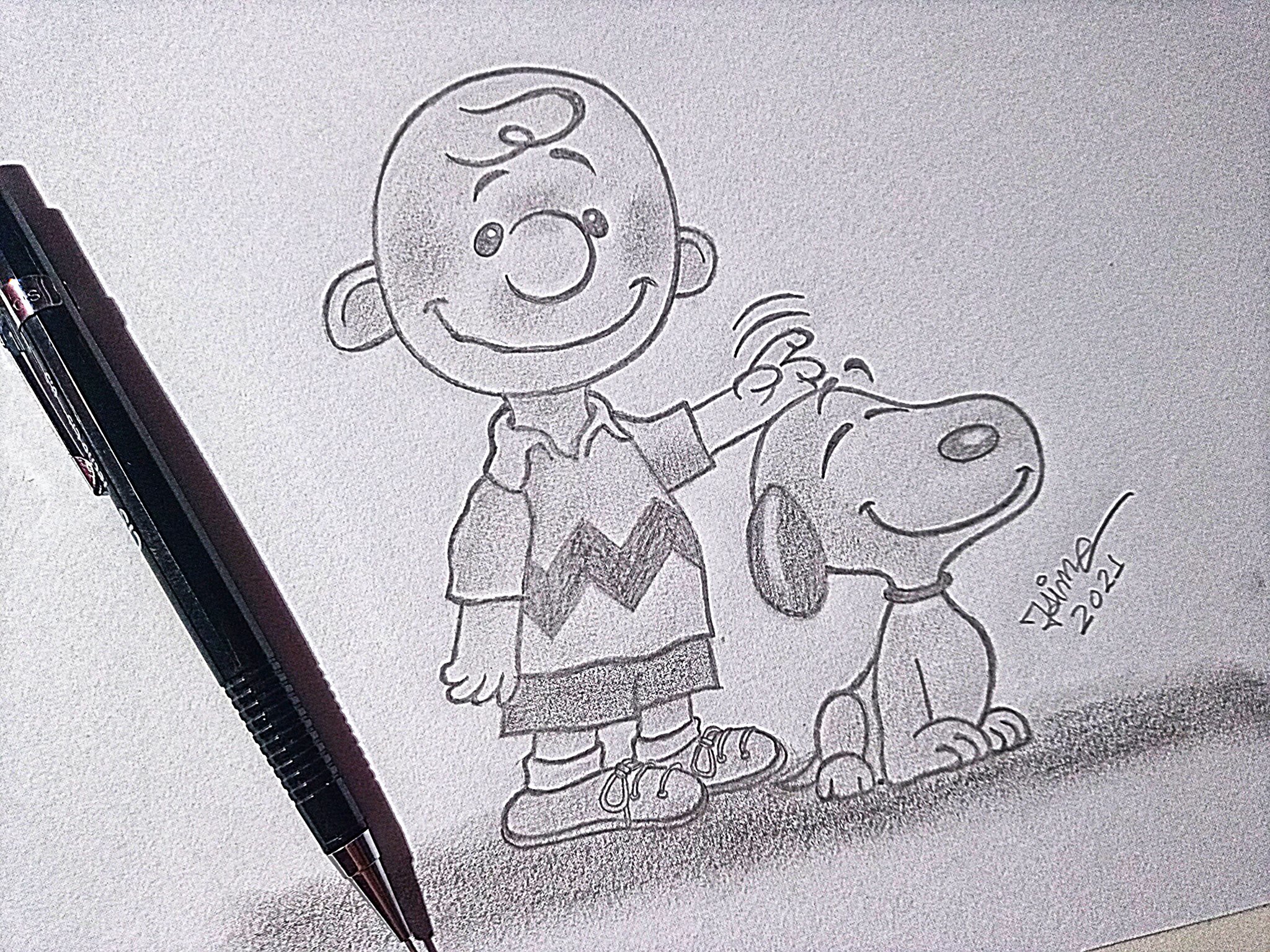 Pencil Drawings Of Snoopy