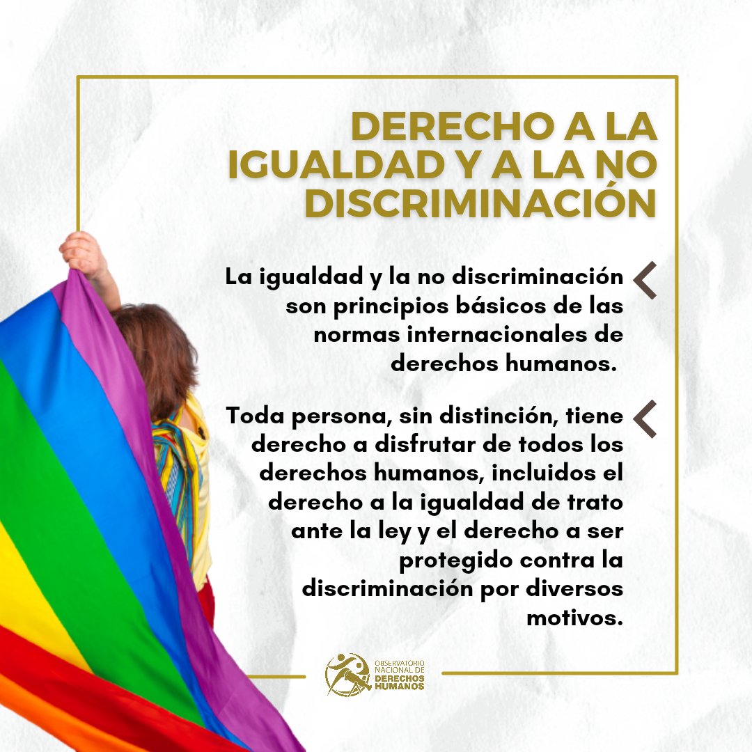 Observatorio Nacional de DDHH on Twitter: "La igualdad y la no discriminación son principios ...