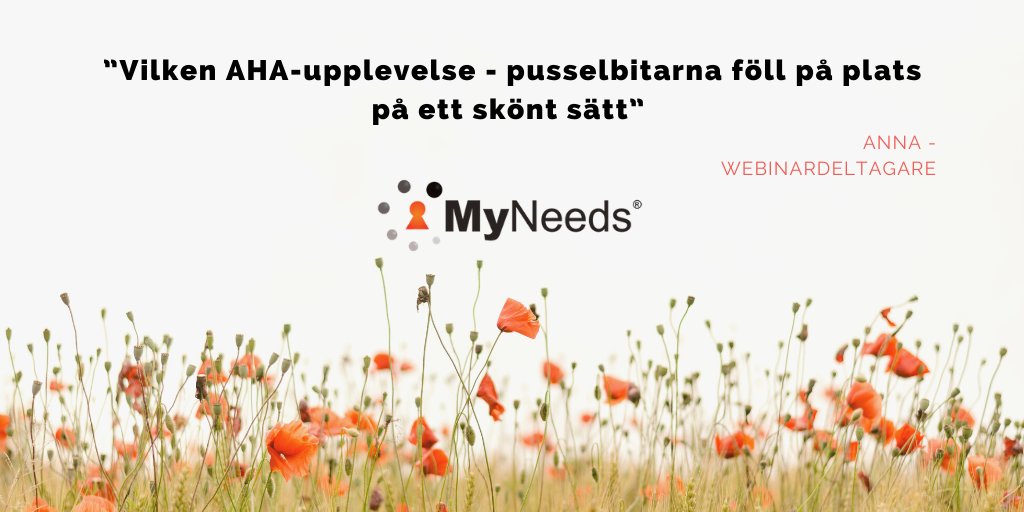 MyNeeds AB on Twitter: "”Vilken AHA-upplevelse - pusselbitarna föll på plats på ett skönt sätt ...