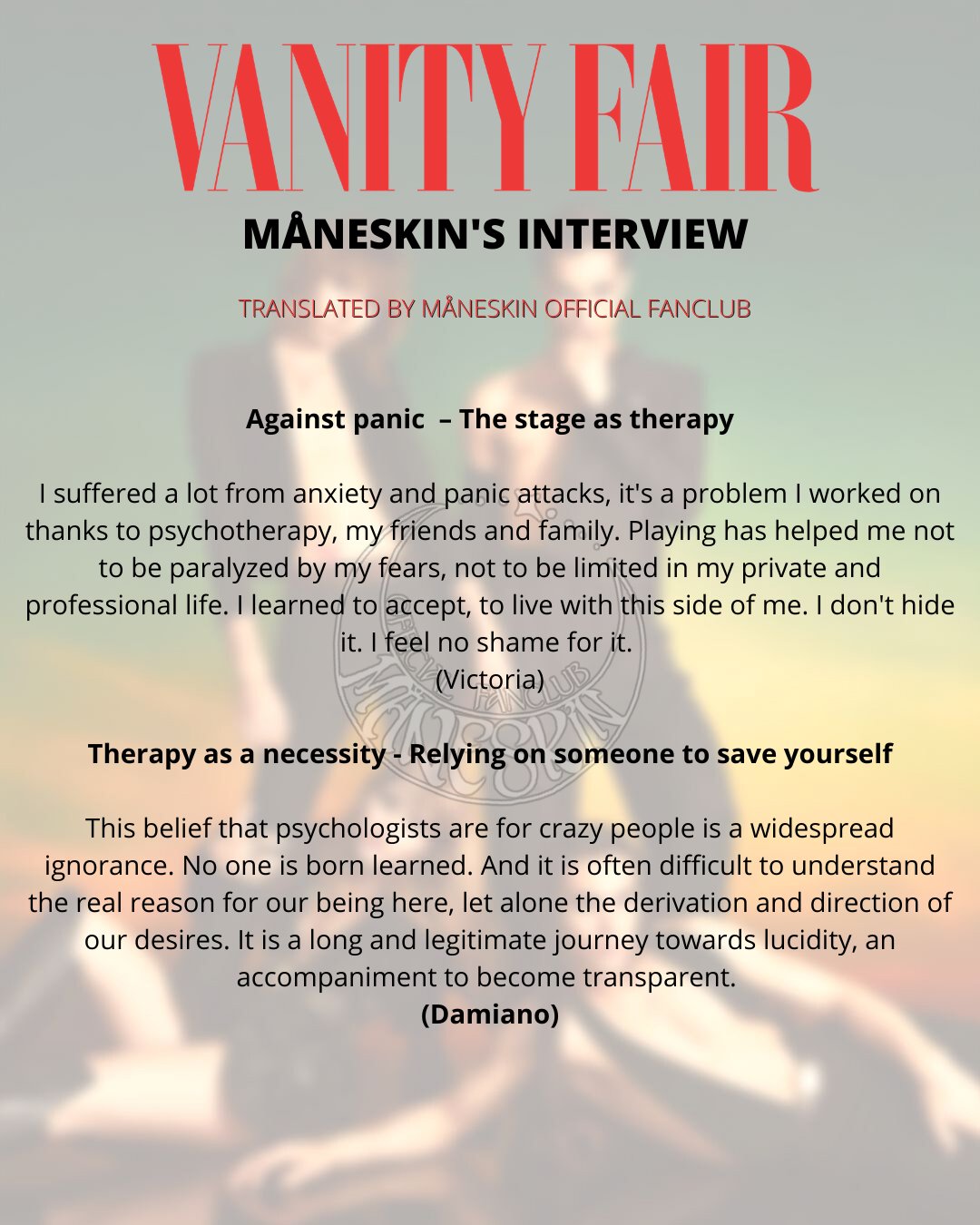 Vanity Fair Interview