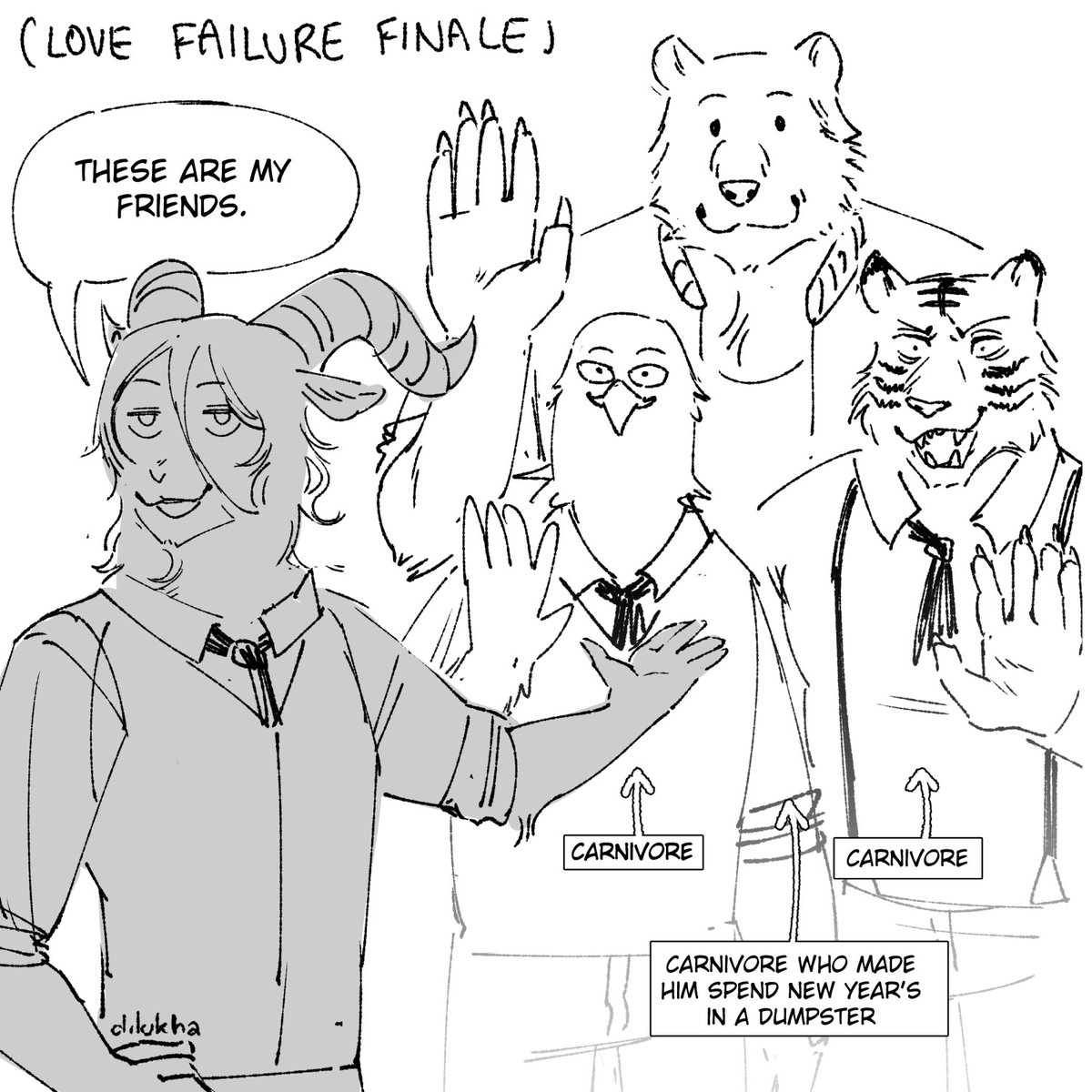 「hand holding #BEASTARS #beastarsfanart 」dilukha 𓃩の漫画