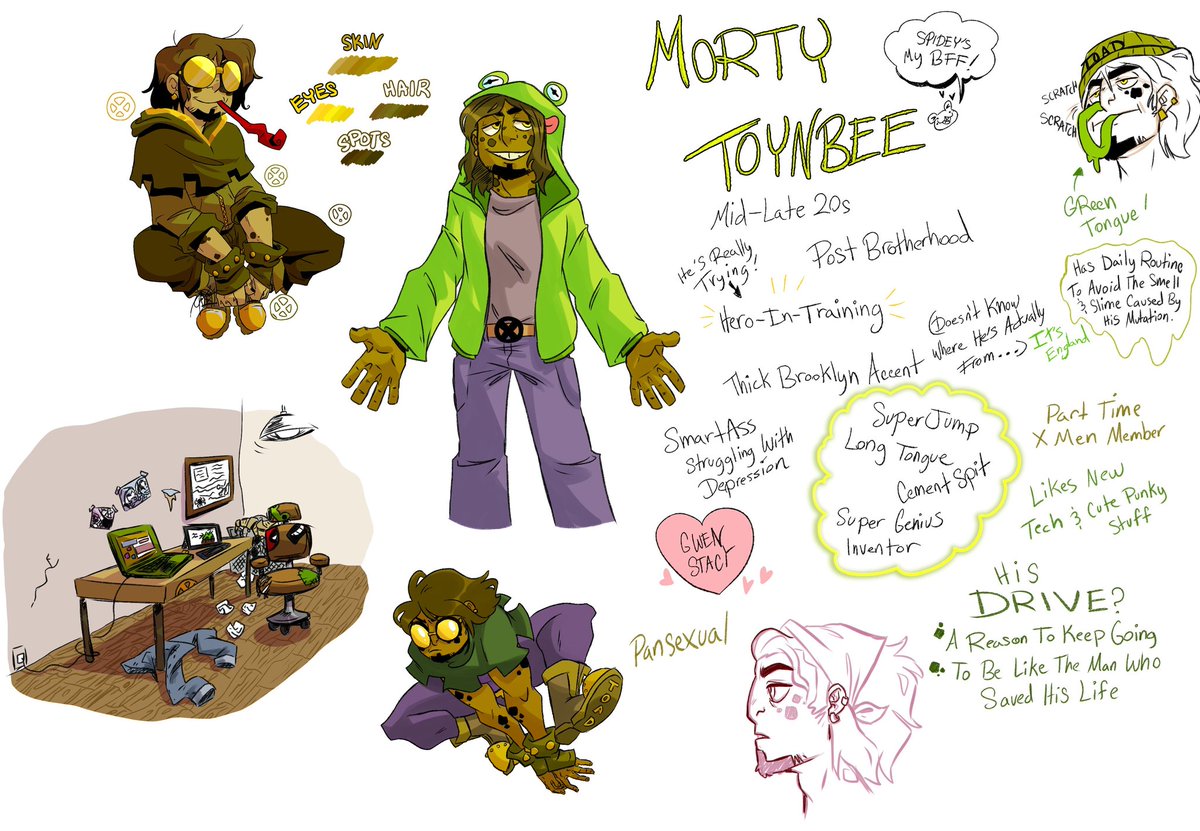 「Mine is Toad from Marvel comics and I draw him happy and THR」🐝Roxanne🐝の漫画