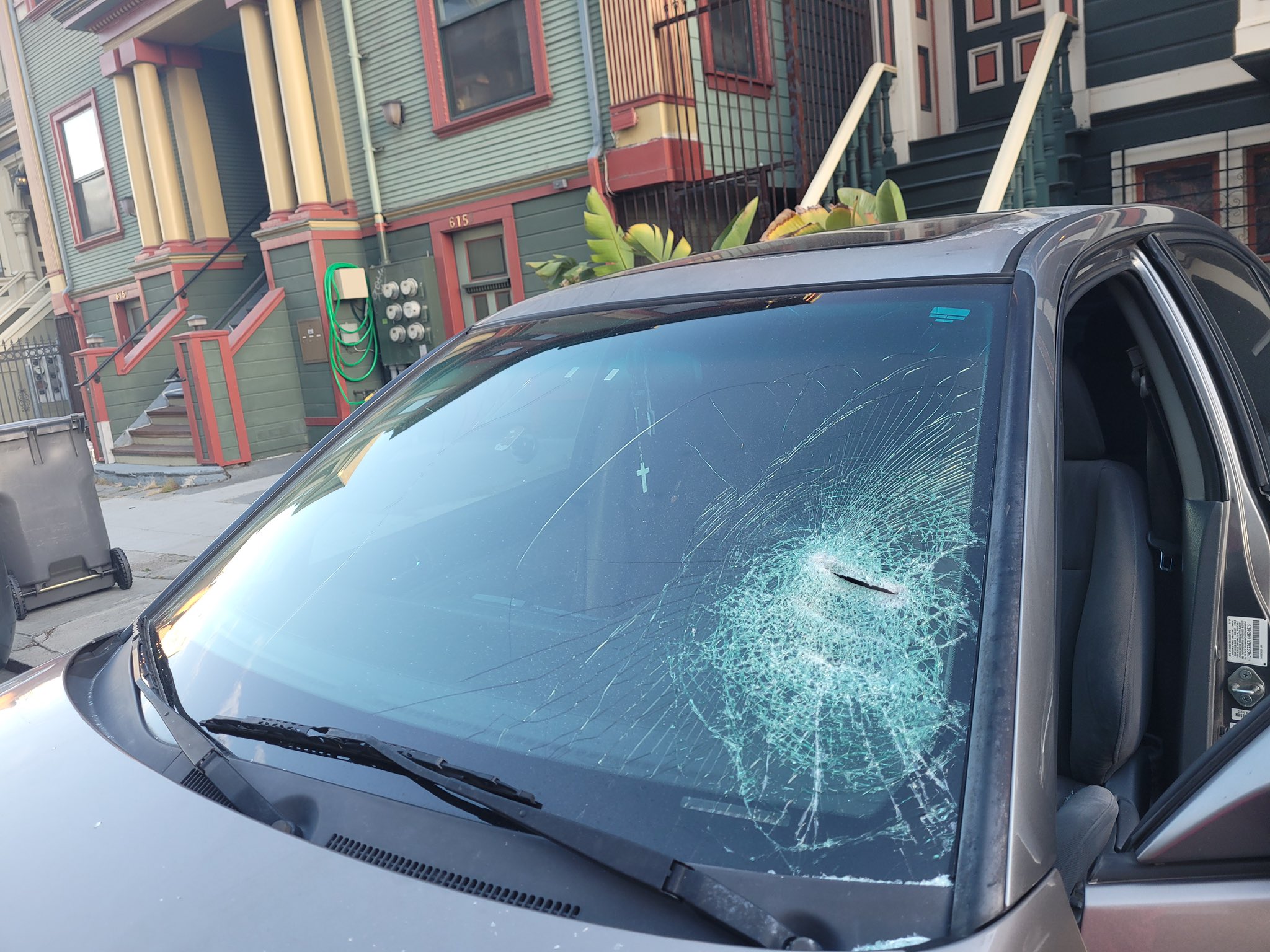 Axe Through Windshield