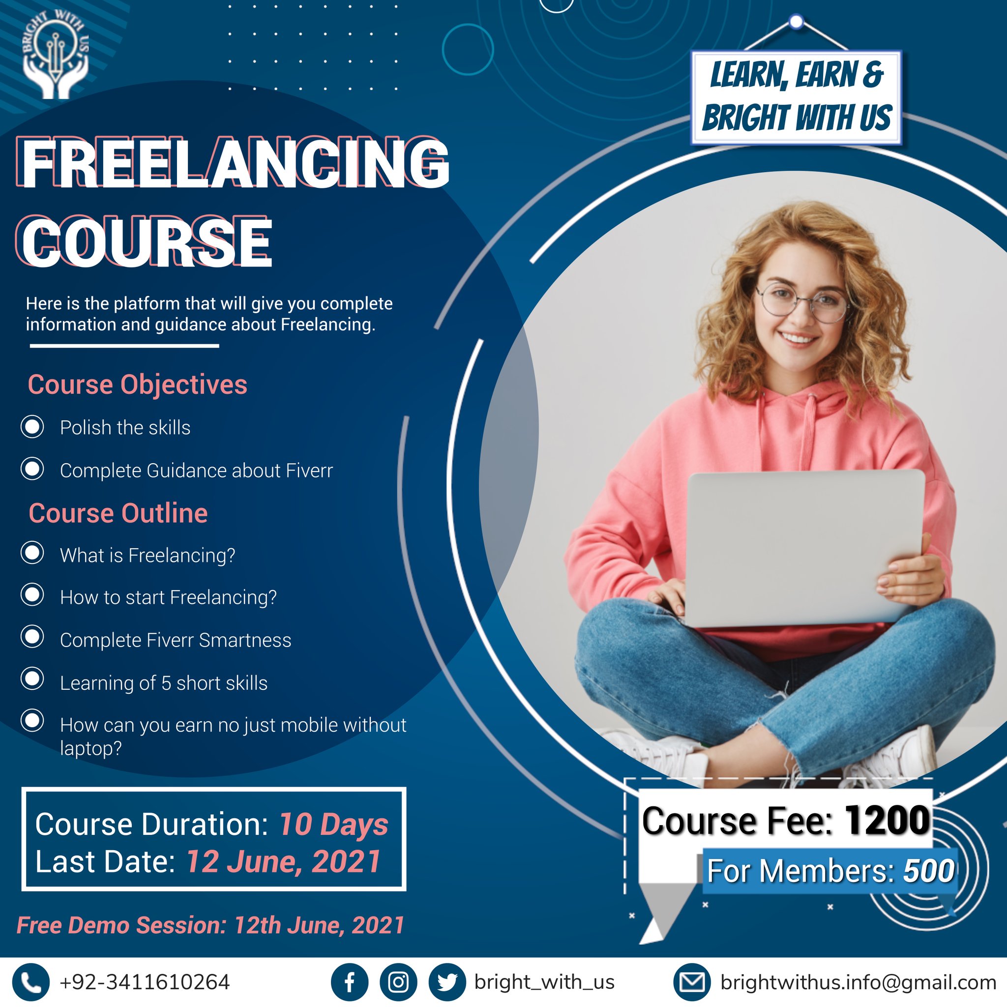 Bright With Us on Twitter: " ️Get enrolled for freelancing course. ️Learn and Earn! ️DM us at ...