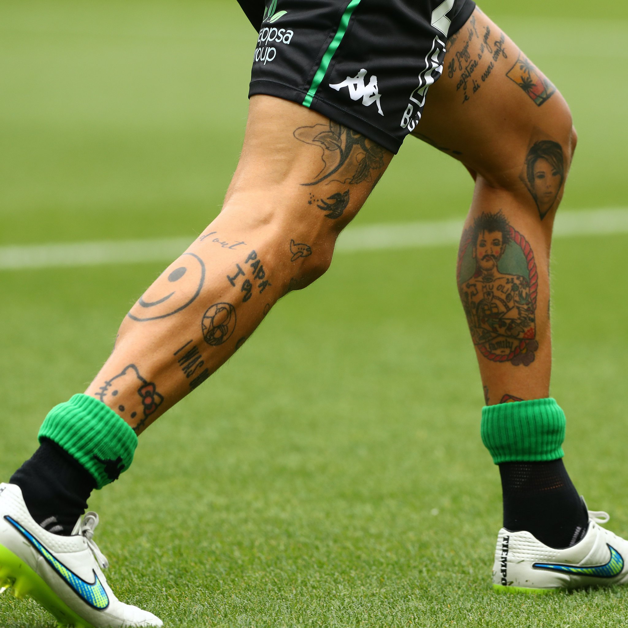 Soccer Player Leg Tattoos
