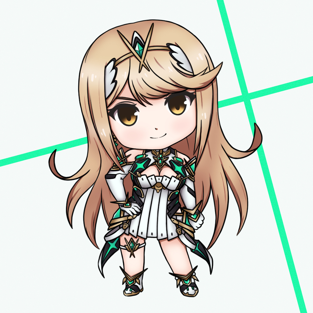 ヒカリ(ゼノブレイド2) 「Mythra - Nendoroid Chibi Style 」|Troyのイラスト