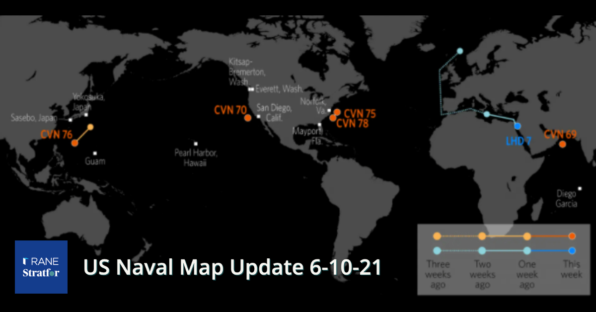 The Naval Update Map shows the approximate current locations of U.S ...