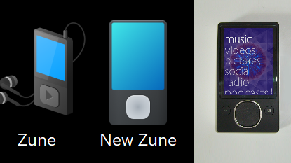 The connected Zune icon has been redesigned for the next version of ...