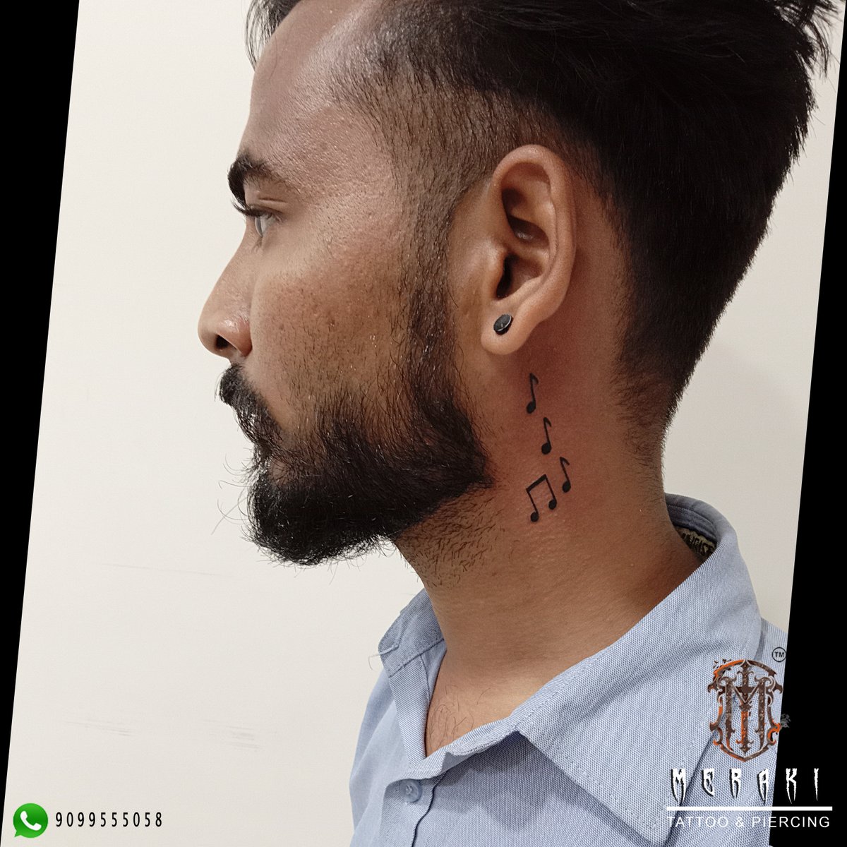 Music Tattoo On Neck
