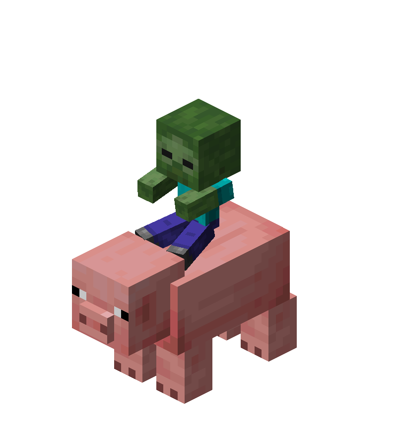Minecraft Baby Zombie Riding A Chicken