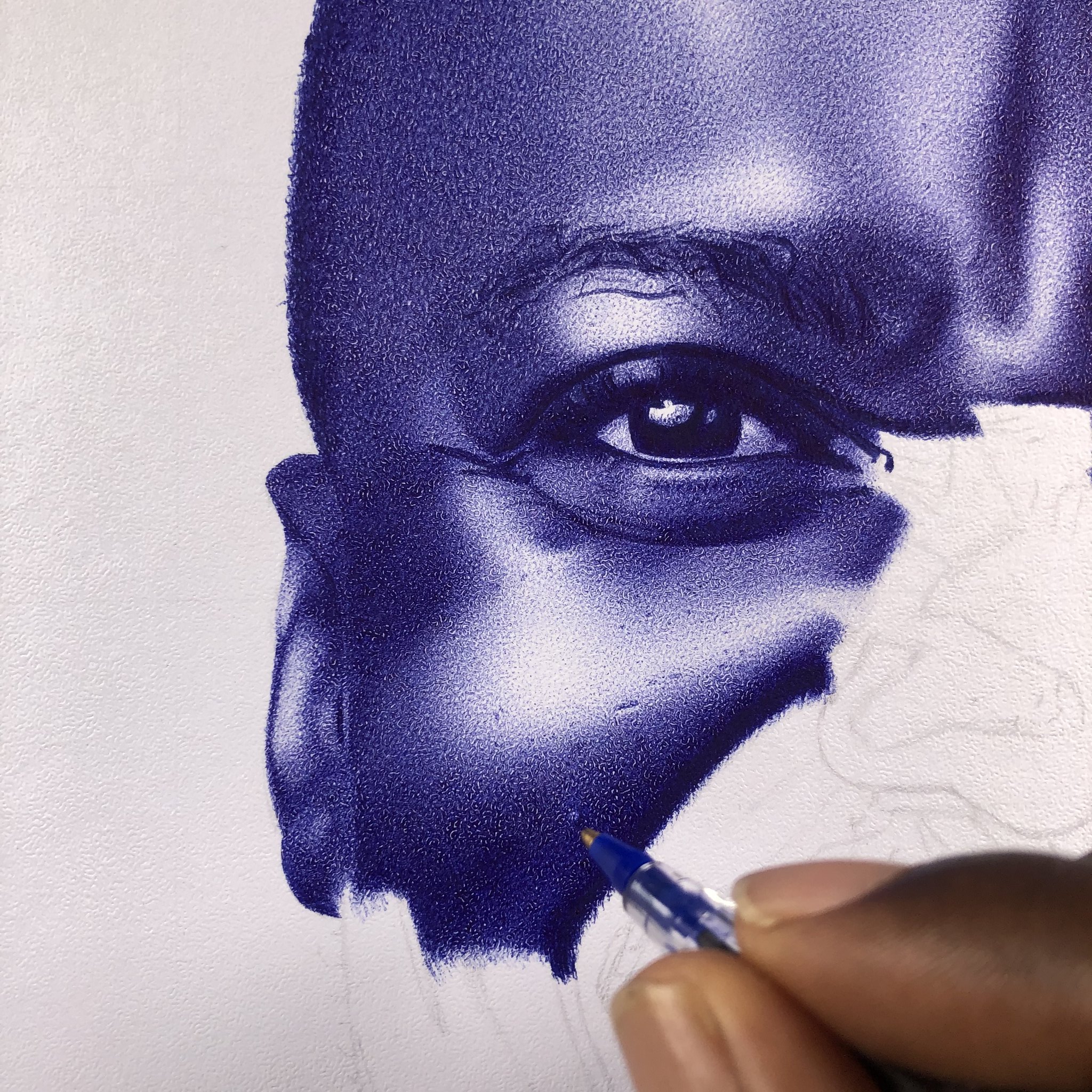 Realistic Ballpoint Pen Drawings Blue Ballpoint Pen On Paper (work In