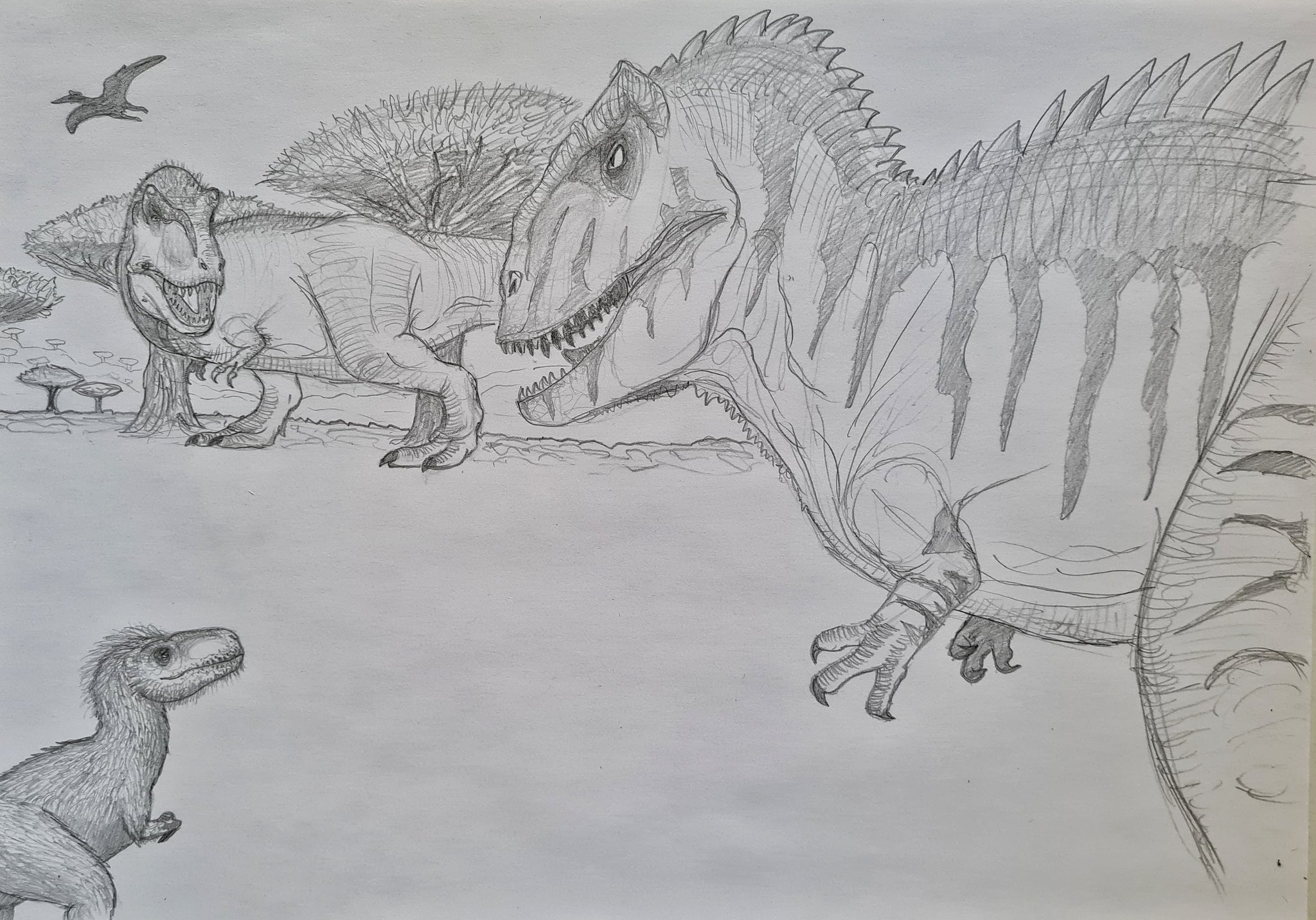 Spinosaurus Vs T Rex Drawing