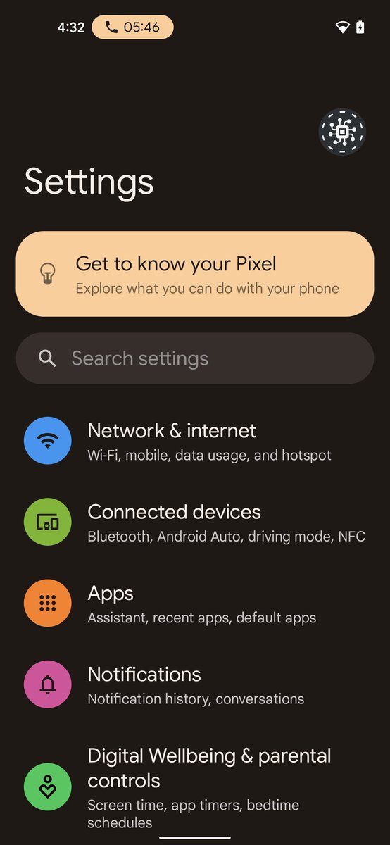 Here is Android 12 Beta 2's ongoing call chip in action, along with the ...