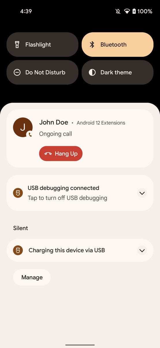Here is Android 12 Beta 2's ongoing call chip in action, along with the ...