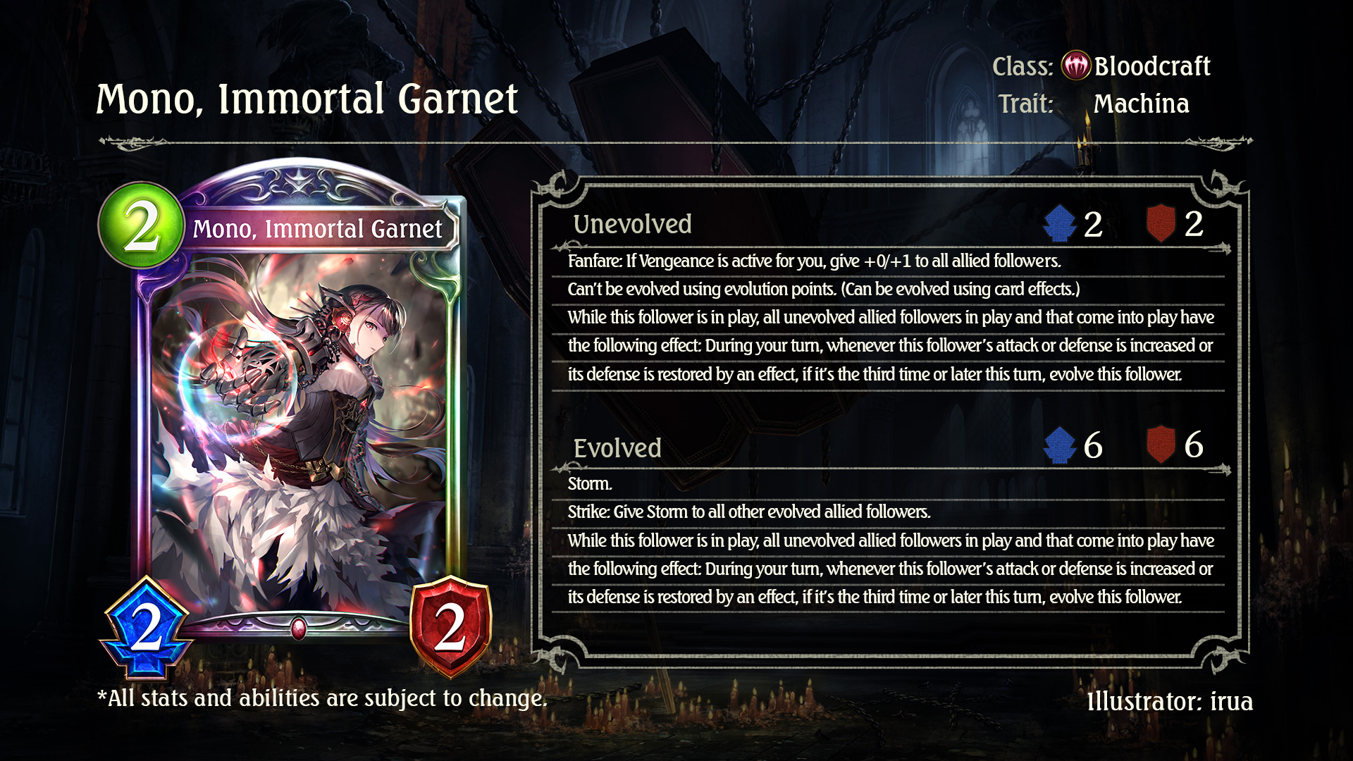 Shadowverse on Twitter: "New Renascent Chronicles card reveal! Mono, Immortal Garnet This ...