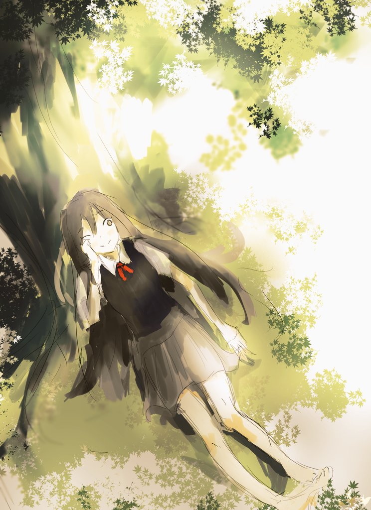 Anime Girl Sleeping Under A Tree