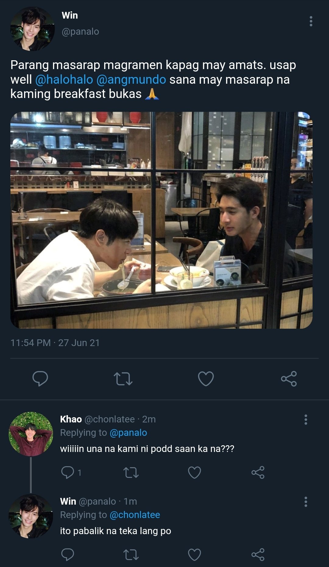 #SS9inManila 💙 on Twitter: "🌠Tadhana - BrightWin and EarthMix filo sns au 156 ramen muna bago ...