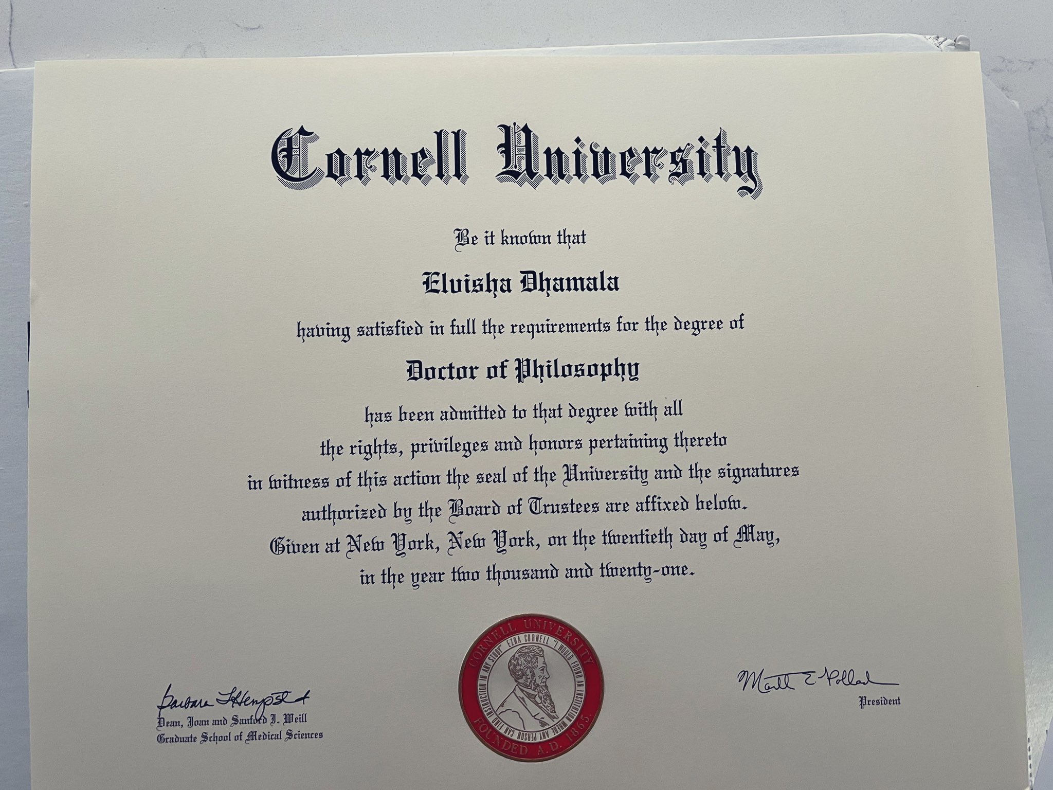 Cornell Phd Diploma
